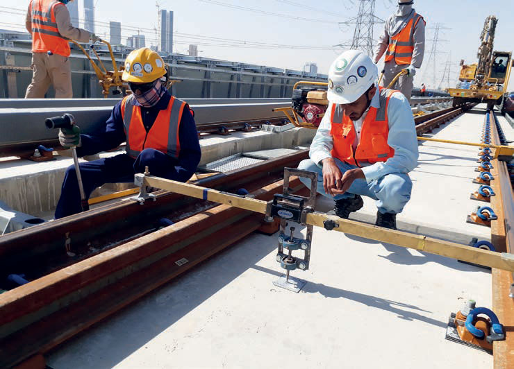 Riyadh Metro track construction